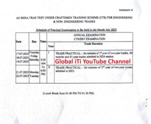 ITI Exam Date 2025 New | Global ITi